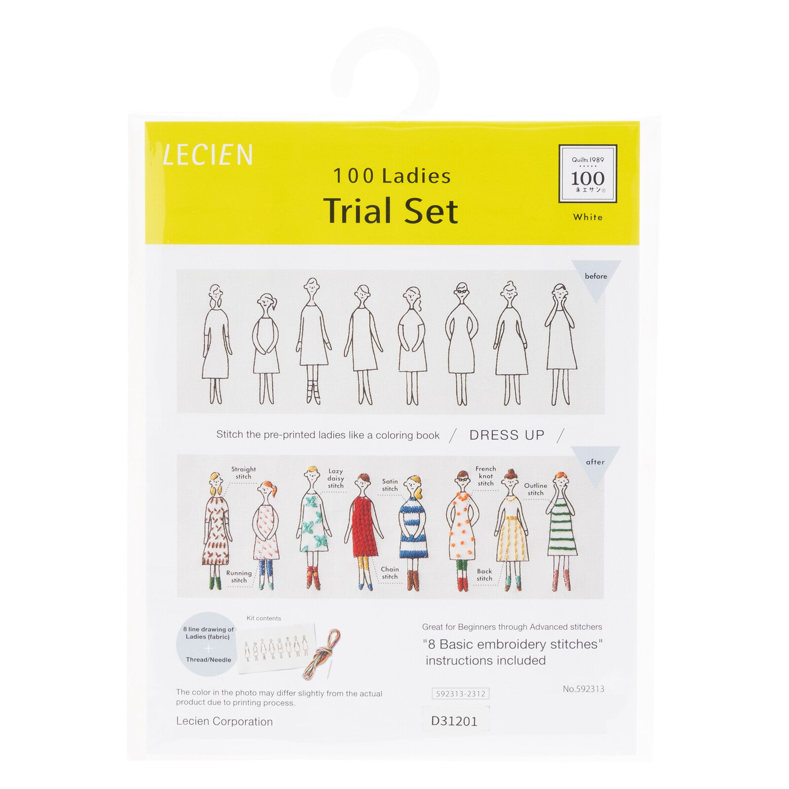 100 Ladies Embroidery Kit Trial Set, White - English Instructions ...