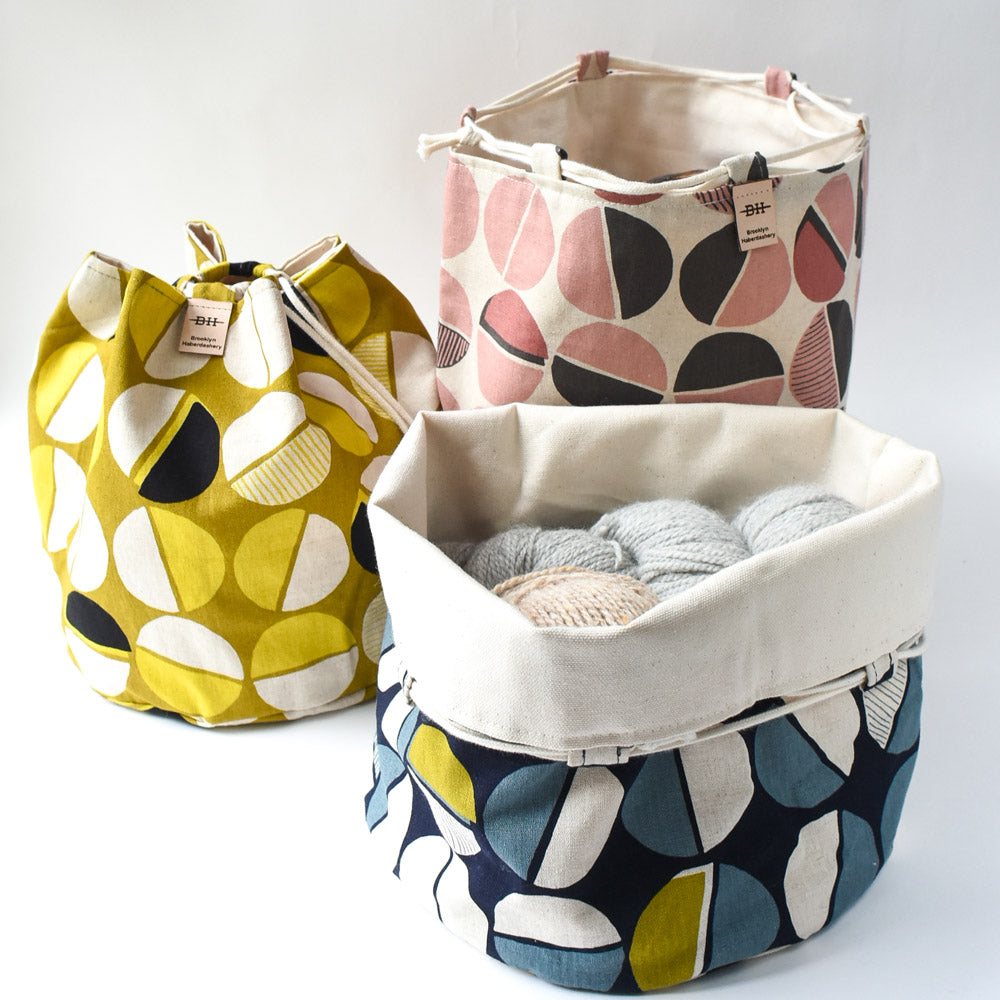 Asa Bucket Bag, Ochre semi circles – Brooklyn Haberdashery