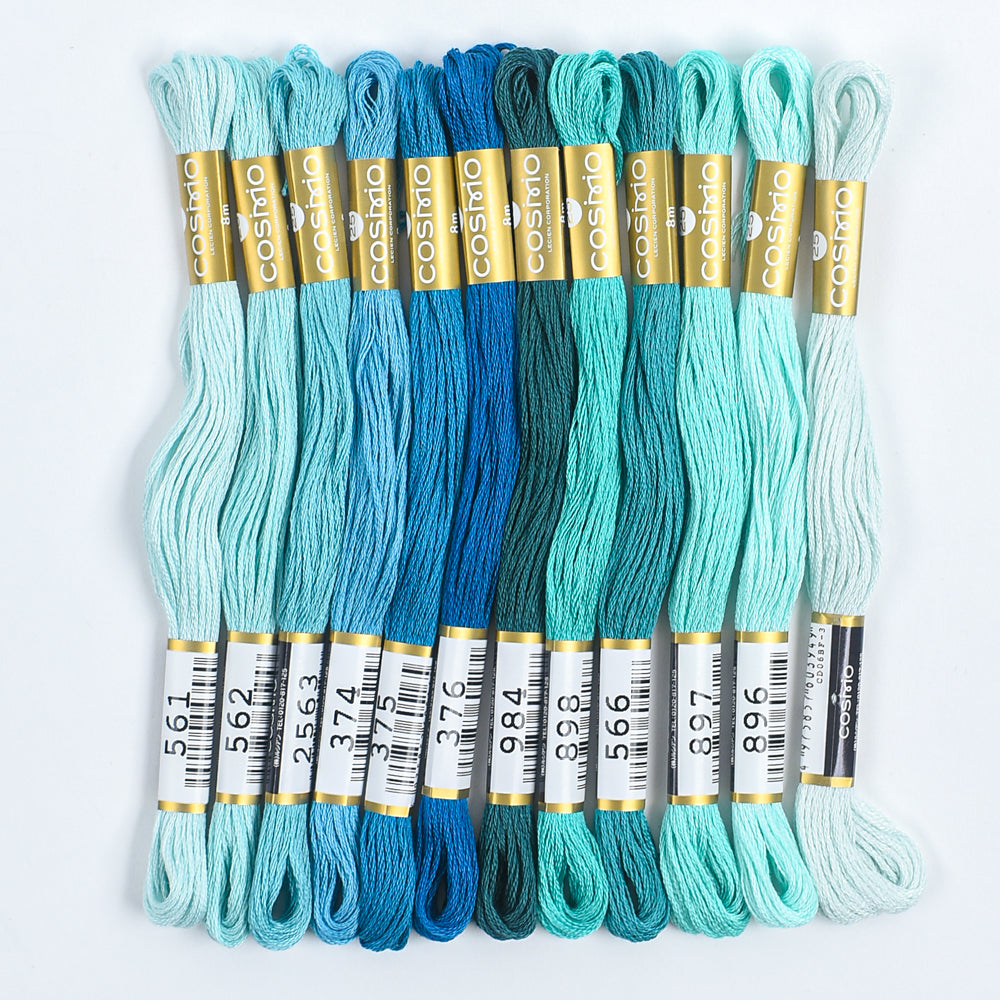 Embroidery Thread Pack - Blue Lagoon – Brooklyn Haberdashery