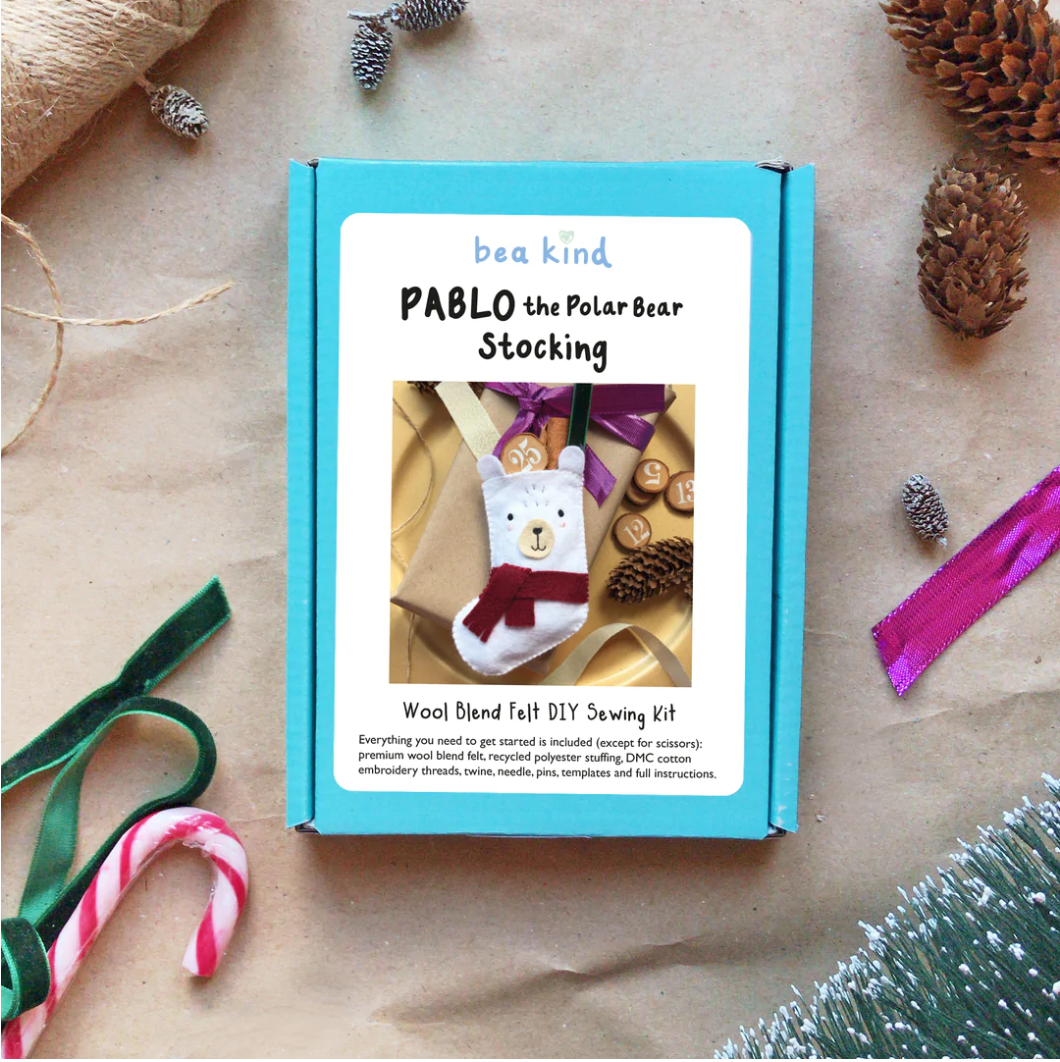 Pablo the Polar Bear Stocking Felt DIY Sewing Kit – Brooklyn Haberdashery