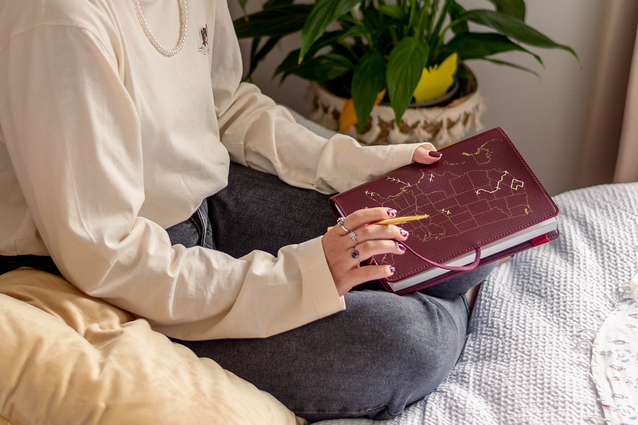 USA Map Notebook Cover DIY Kit, Maroon – Brooklyn Haberdashery