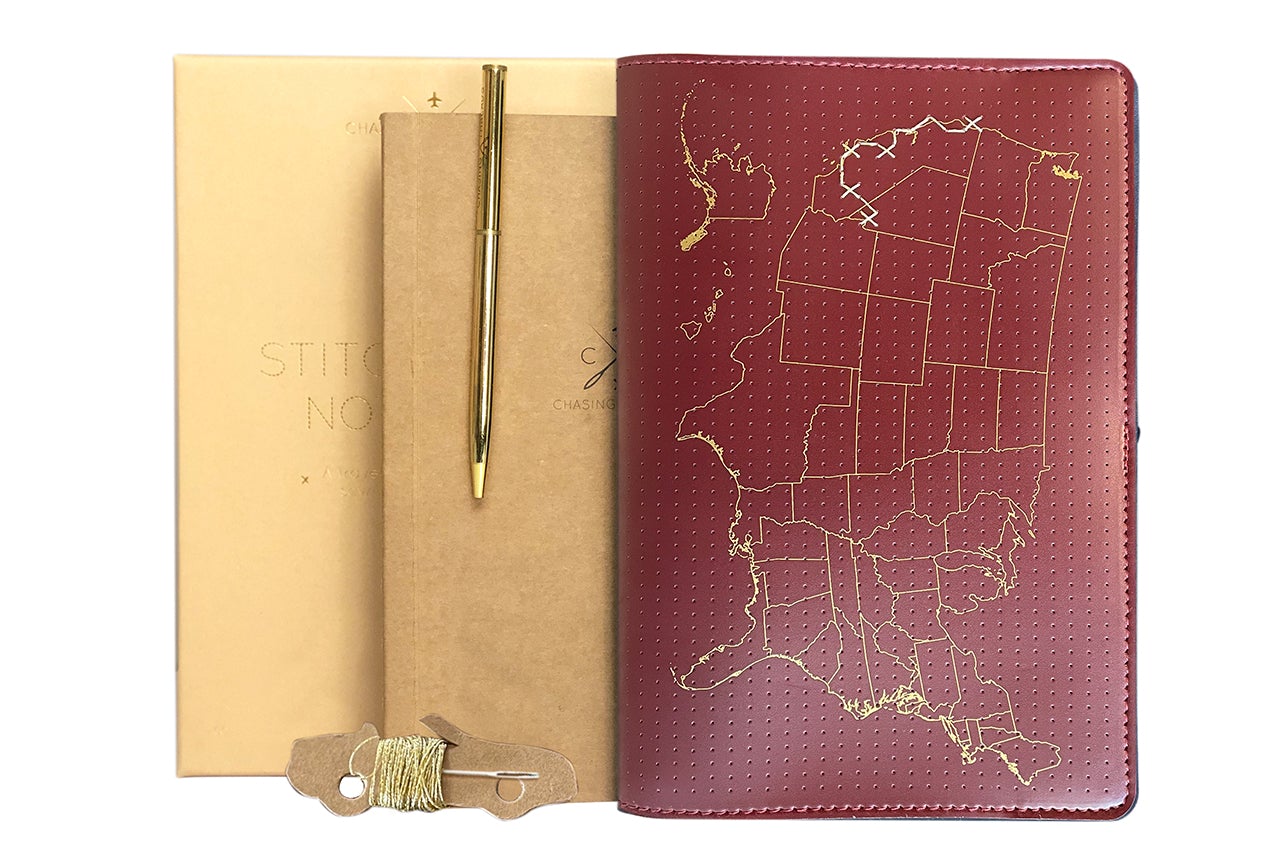 USA Map Notebook Cover DIY Kit, Maroon – Brooklyn Haberdashery