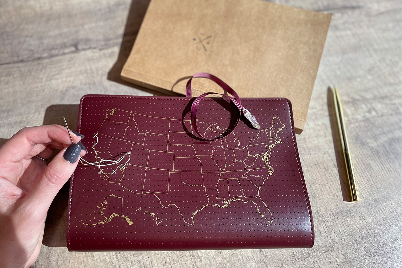 USA Map Notebook Cover DIY Kit, Maroon – Brooklyn Haberdashery
